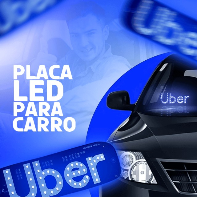 Placa Painel Letreiro Luminoso Vidro Parabrisa Uber Led DE USB ...