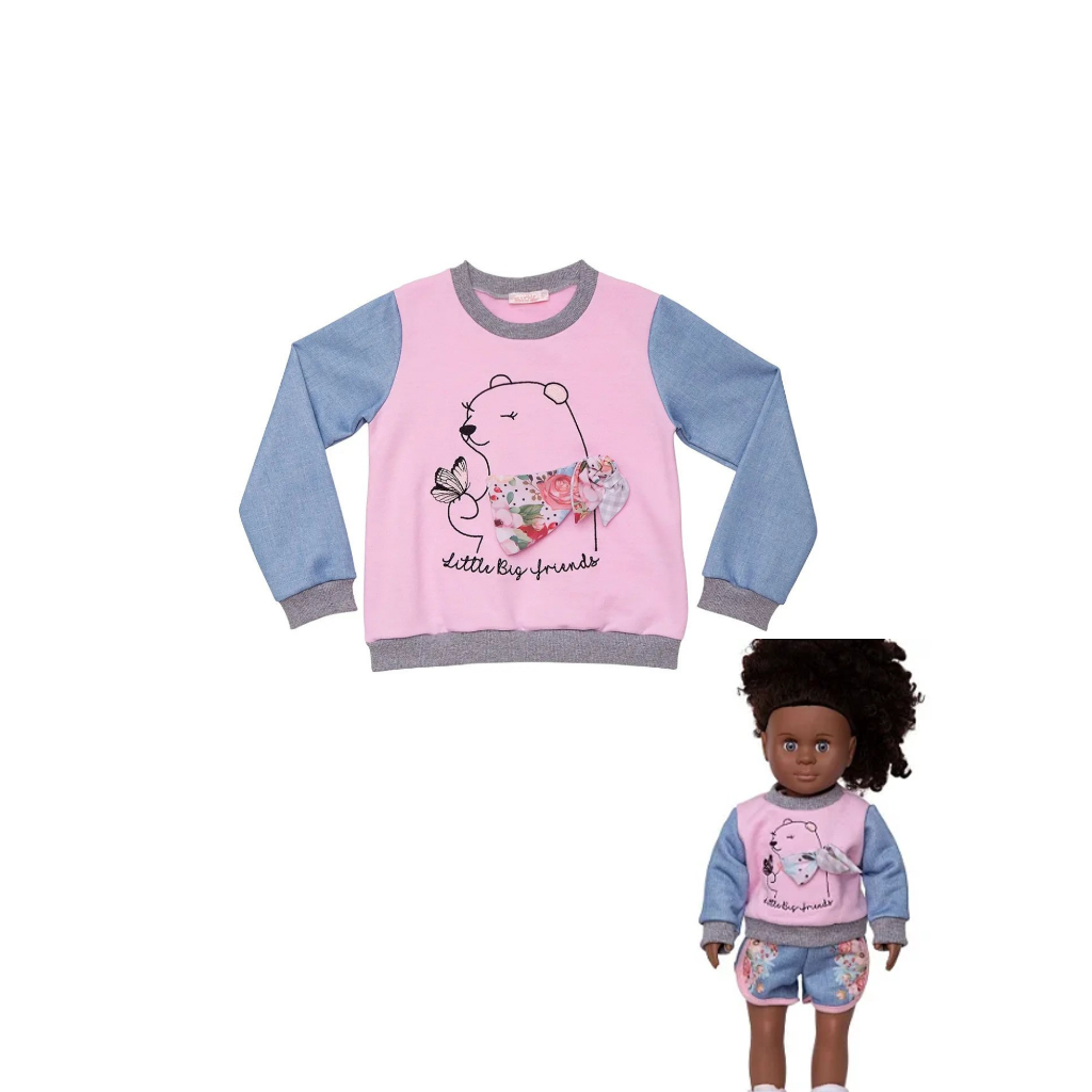 Casaco Infantil Moletom Urso Menina E Boneca Marthiê 8 Anos | Shopee Brasil