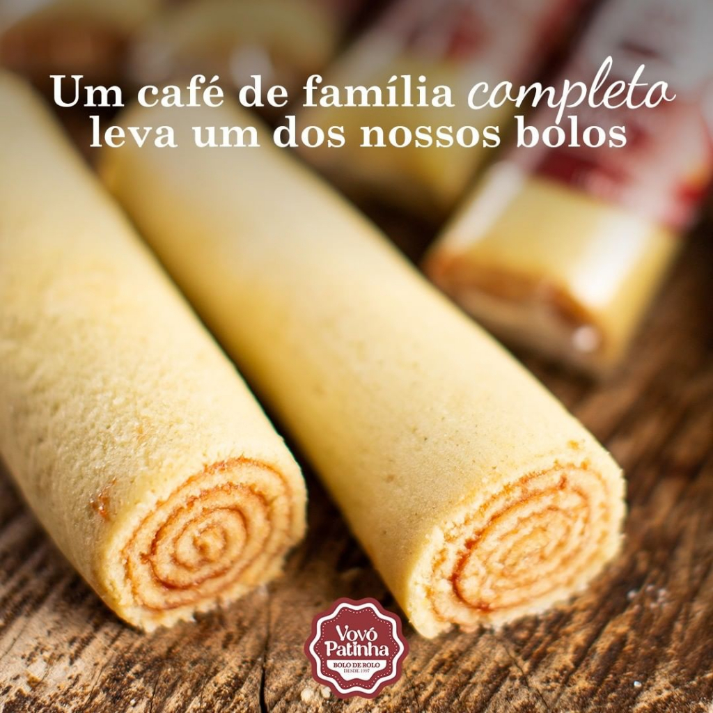 Bolo de Rolo Premium Sabor Doce de Leite 1UN - 100g - Vovó Patinha | Shopee Brasil