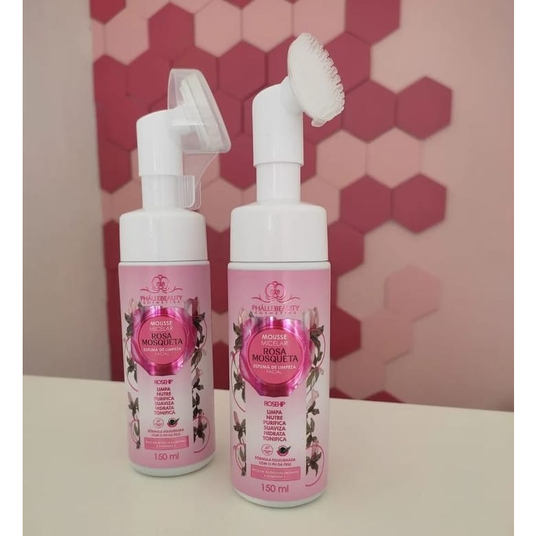 Espuma De Limpeza Mousse Micelar Rosa Mosqueta Phallebeauty | Shopee Brasil