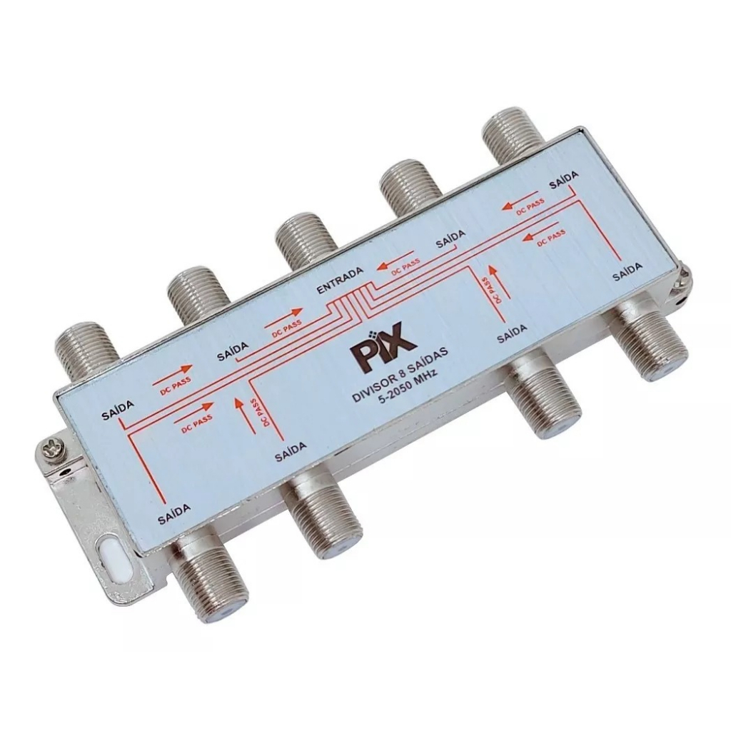 Divisor De Antena 8 Saídas Spliter Universal 1x8 UHF VHF 5-2050 MHz ...