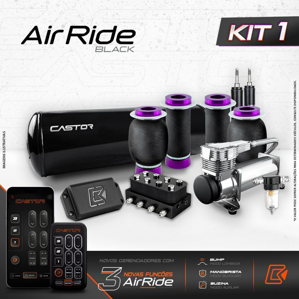 KIT 1 AIR RIDE BLACK - Escorrega o Preço