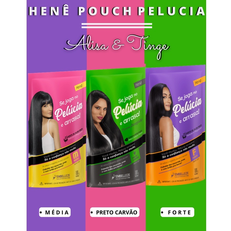 Henê Pouch Pelúcia 180g Alisante Capilar | Shopee Brasil