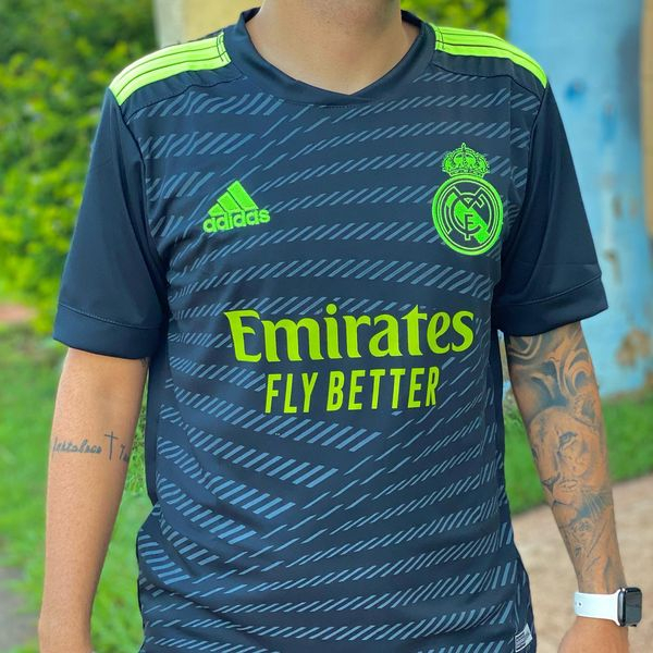 Camisa Real Madrid III 22/23 Preta e Verde | Shopee Brasil Camisa Real Madrid III 22/23 Preta e Verde | Shopee Brasil