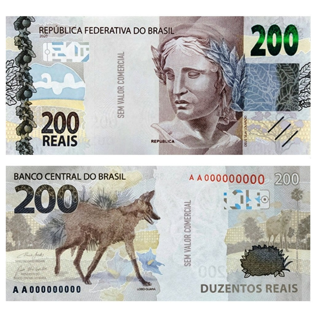 Nota Dinheiro Falsa 200 Reais Tamanho Real - 50 Unidades | Shopee Brasil