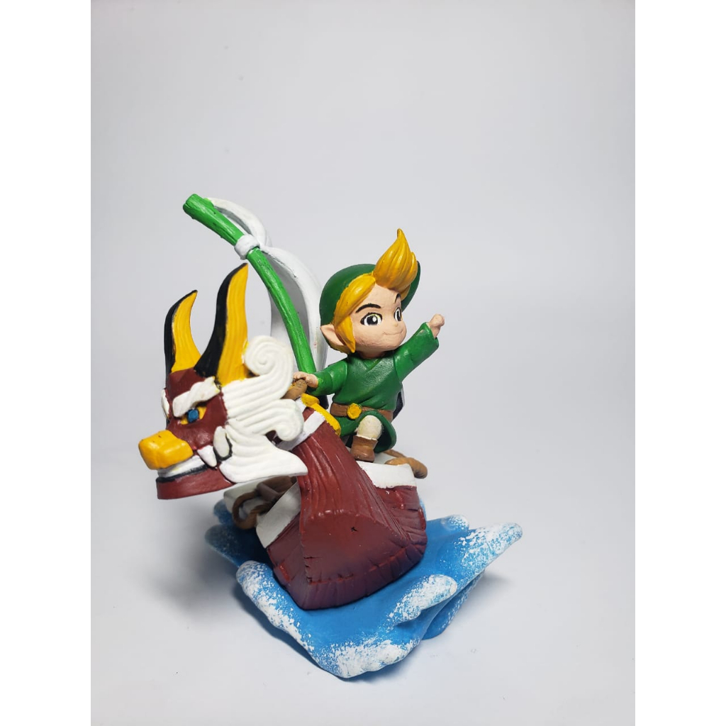 Mini diorama Link Zelda: Wind Waker e King of Red Lions - Faz a Boa!