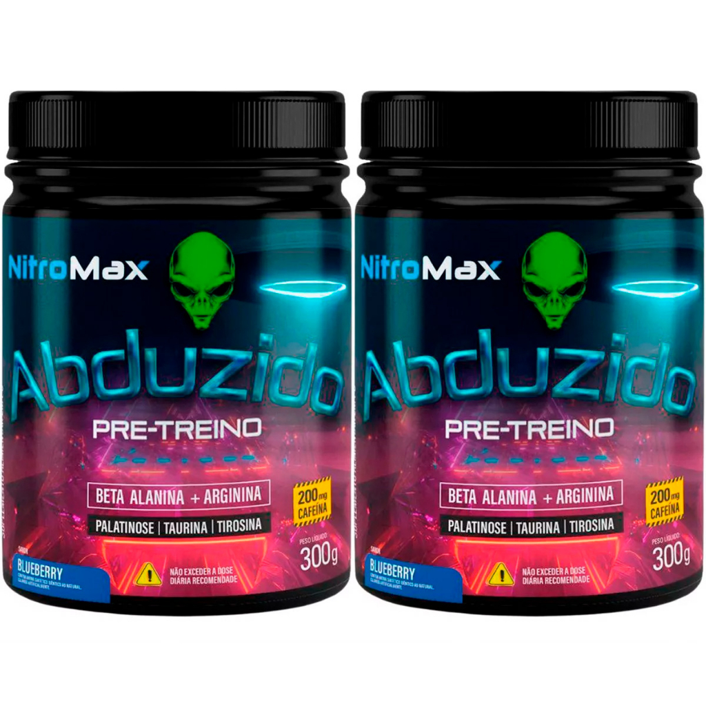 Kit 2x Abduzido Pré Treino - Ultra Concentrado - 2 x 300g Cada (600g) - NitroMax (Nova Fórmula ...