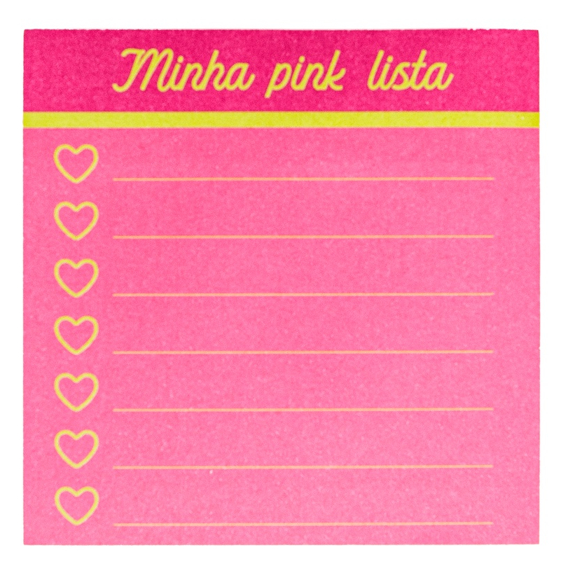 Bloco Notas Adesivas Jocar Office Rosa Checklist - Pink Vibes - 100 ...