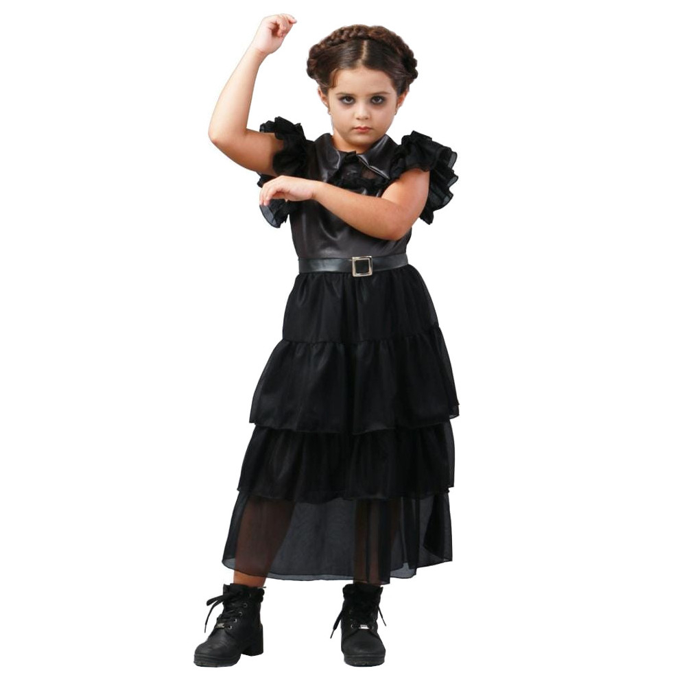 Fantasia Wandinha Baile Infantil Vestido Vandinha Festa Sulamericana ...