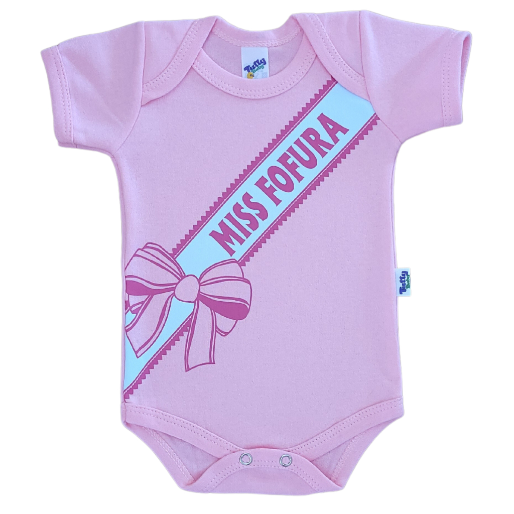 Body Bebê Miss Fofura Personagem Princesa Menina Mesversário Recém ...
