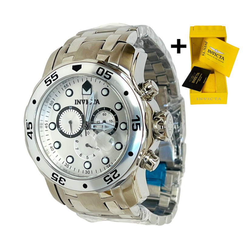 Relógio Invicta 0071 Pro Diver Masculino Luxo Prateado | Shopee Brasil