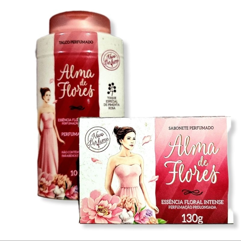 Kit Talco E Sabonete Alma de Flores Floral Intense | Shopee Brasil