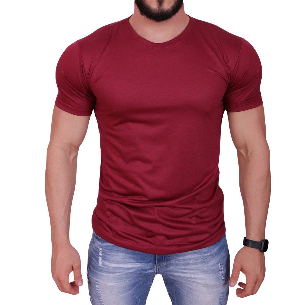 Camisa masculina lisa básica 100% algodão camiseta | Shopee Brasil