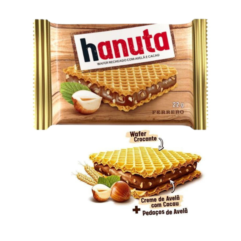 Wafer Hanuta Minis Creme De Avela Com Cacau Ferrero 12g | Shopee Brasil