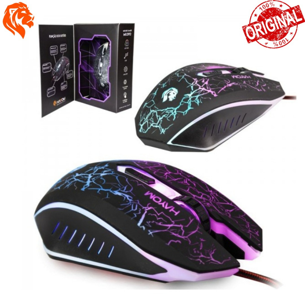 Mouse Gamer 6 Botões 2400Dpi com Led rgb Hayom Mu2912 para PC e notebook | Shopee Brasil