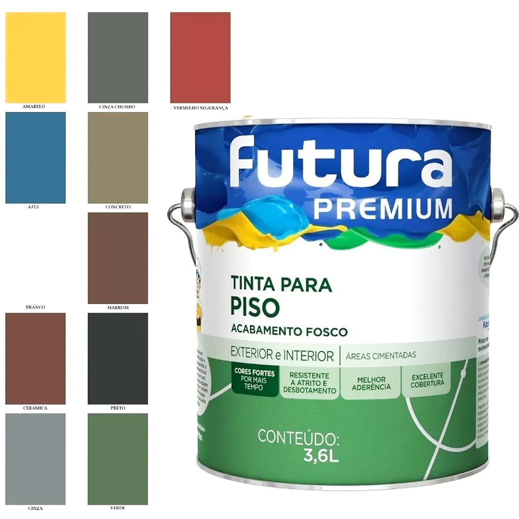 Tinta Para Pisos Premium Alta Aderência Futura 3,6l Cores | Shopee Brasil