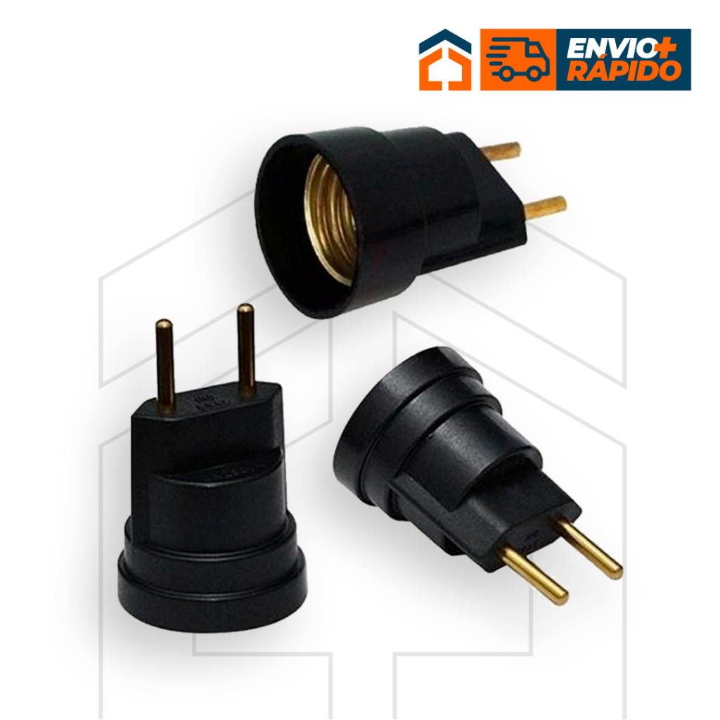 Soquete Pino Bocal Porta Lâmpada Adaptador E27 Pvc Tomada Preto Bivolt | Shopee Brasil