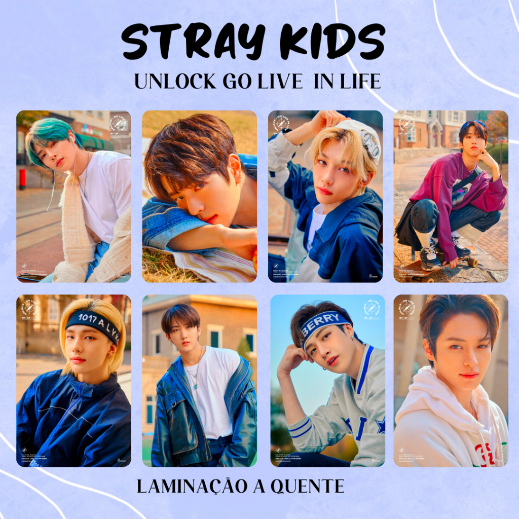 Photocards Stray kids Unlock Go Live In Life | Shopee Brasil