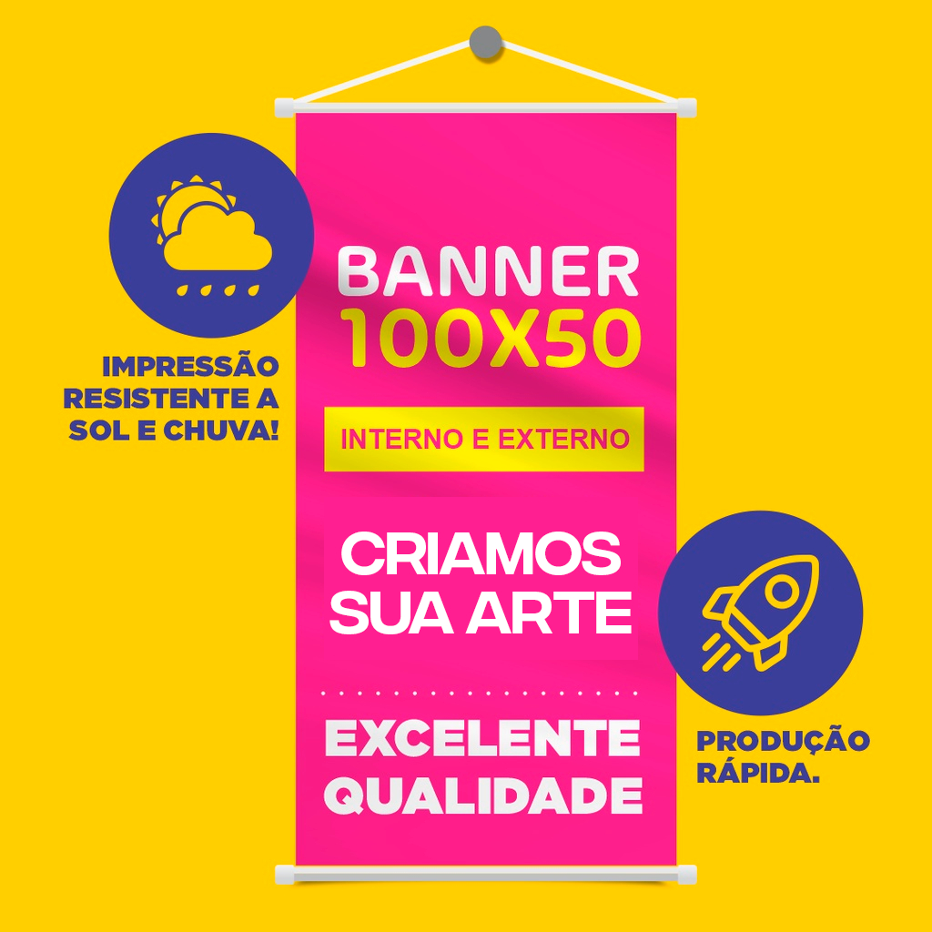 Banner Faixa 100x50 - Criamos sua arte | Shopee Brasil