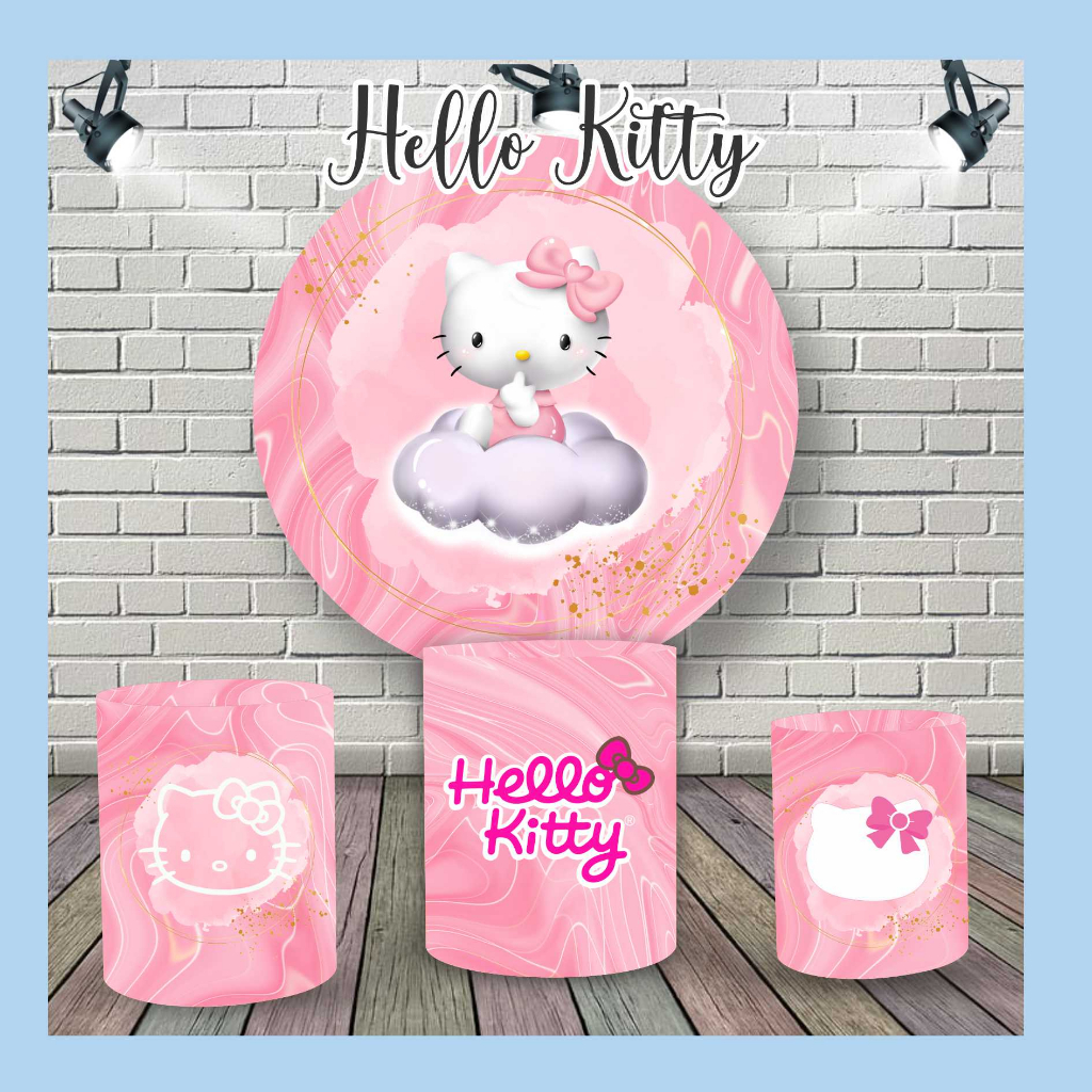 Kit Painel Redondo + Capas Trio Cilindros Modelo: Hello Kitty | Shopee ...