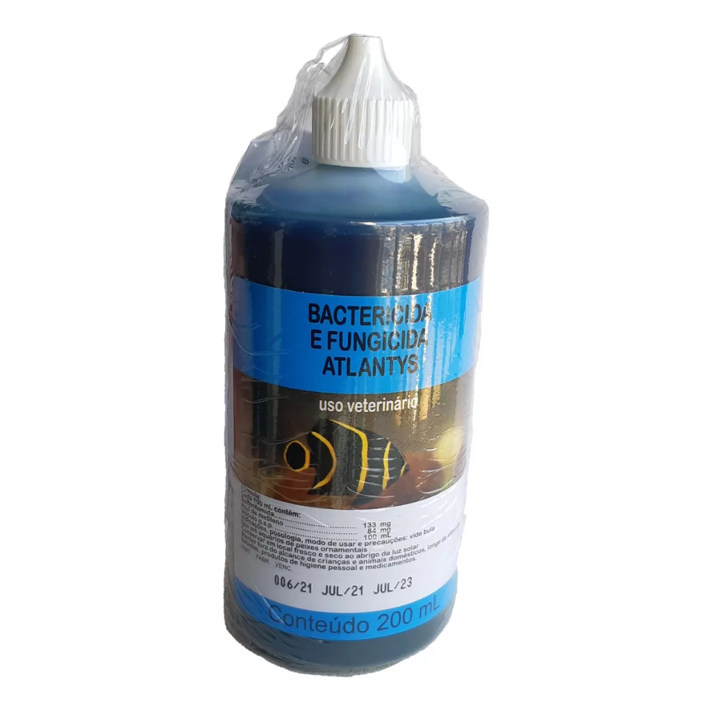 Bactericida Fungicida Atlantys 200ml Trata 6000 L Peixes | Shopee Brasil