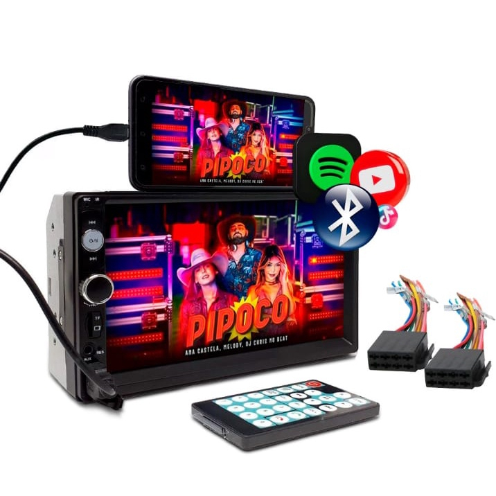 Dvd Automotivo 2 Din Central Multimidia Mp5 Bluetooth Usb Sd Tela 7 Hd Espelhamento Android ...
