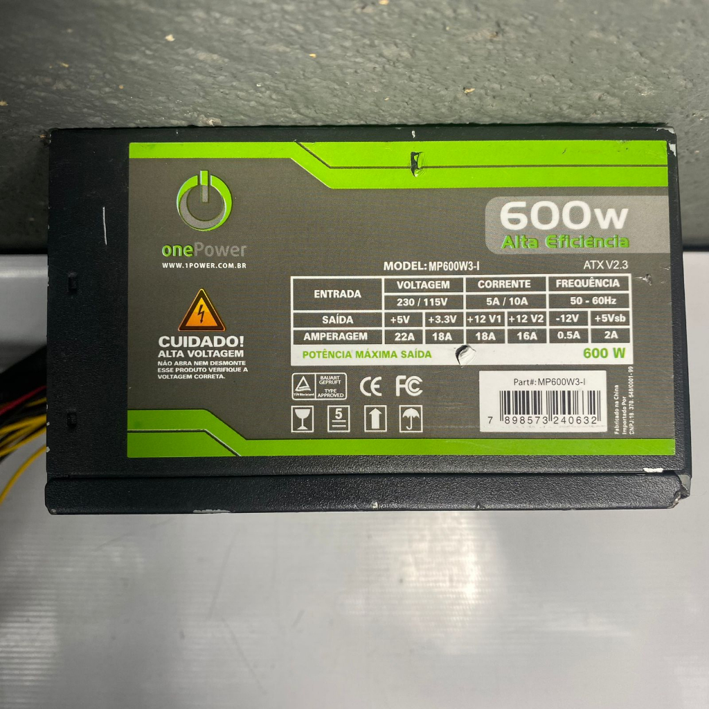 Fonte Real Onepower Modelo: Mp600w3-i 24pinos 600w Sata Atx | Shopee Brasil