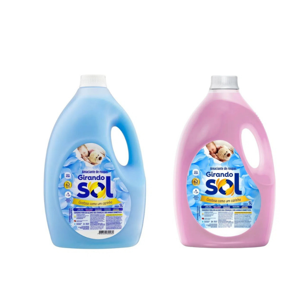 Amaciante de Roupas 5 Litros Kits com 2 | 3 | 4 Unidades - Girando Sol ...