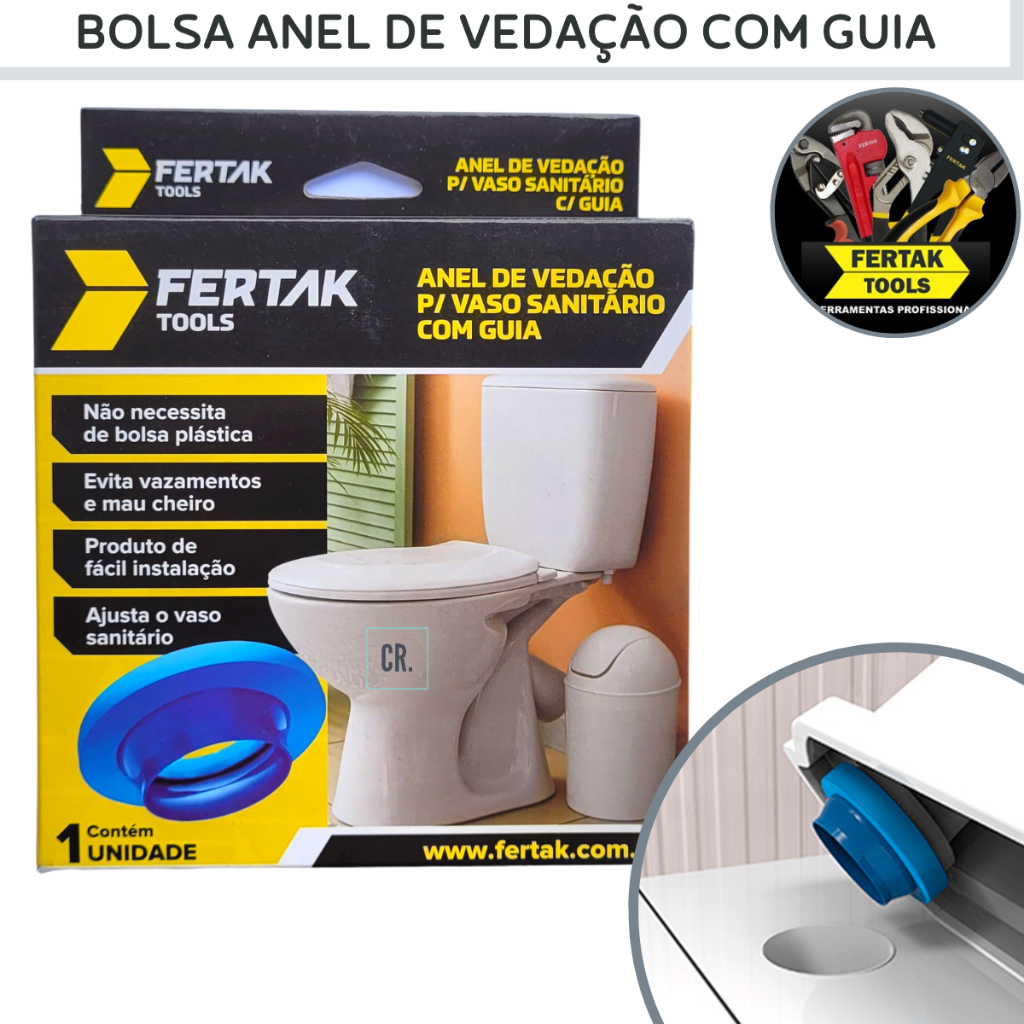 Anel de Vedação Para Vaso Sanitário Fertak Tools Bolsa Anel de Borracha ...