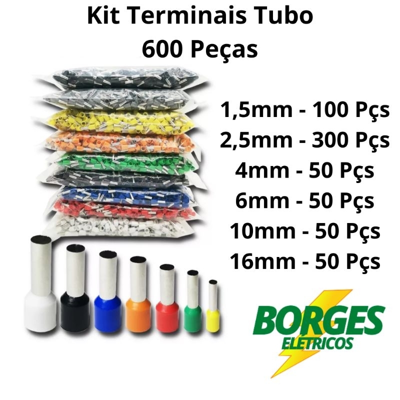 KIT TERMINAIS PRE ISOLADO TUDO - 600 PECAS | Shopee Brasil
