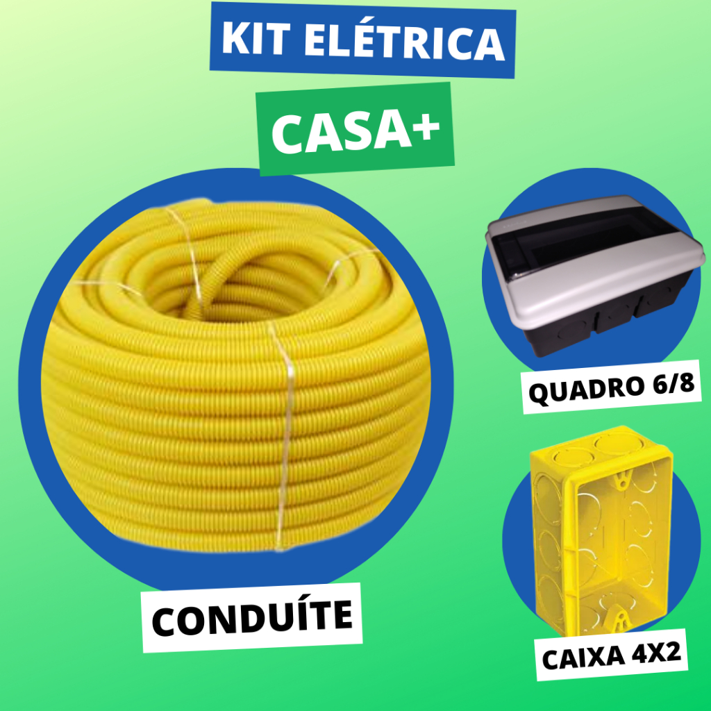 Kit Elétrico( Conduíte 3/4 50 metros + Quadro 3/4 ou 6/8 + Caixinhas ...