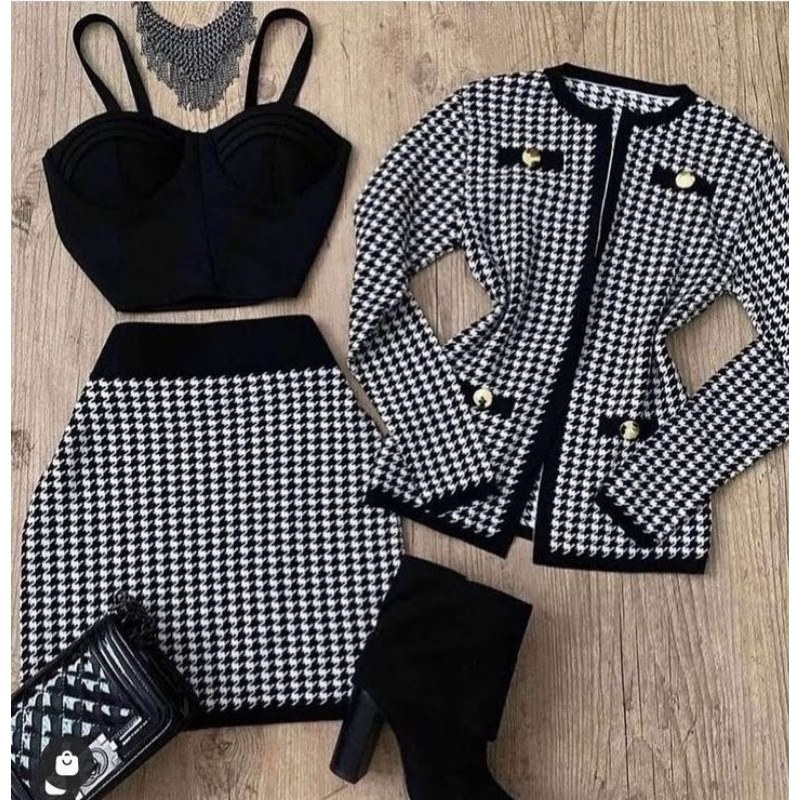 Conjunto Xadrez moda Gringa | Shopee Brasil
