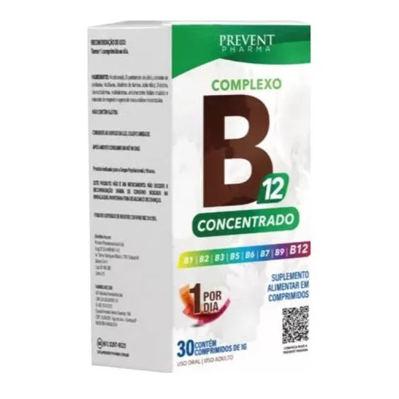 Complexo B12 Concentrado c/30 cp Prevent Pharma | Shopee Brasil