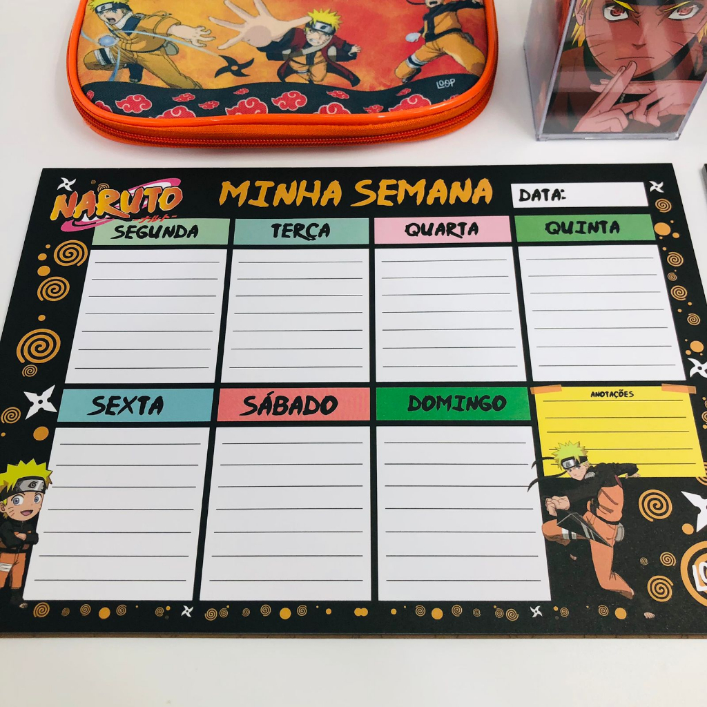 PLANNER SEMANAL NARUTO | Shopee Brasil