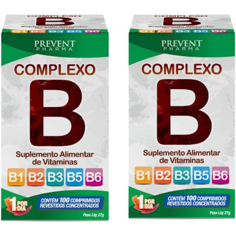 Kit 2 Complexo B Prevent Pharma c/100 Comprimidos | Shopee Brasil