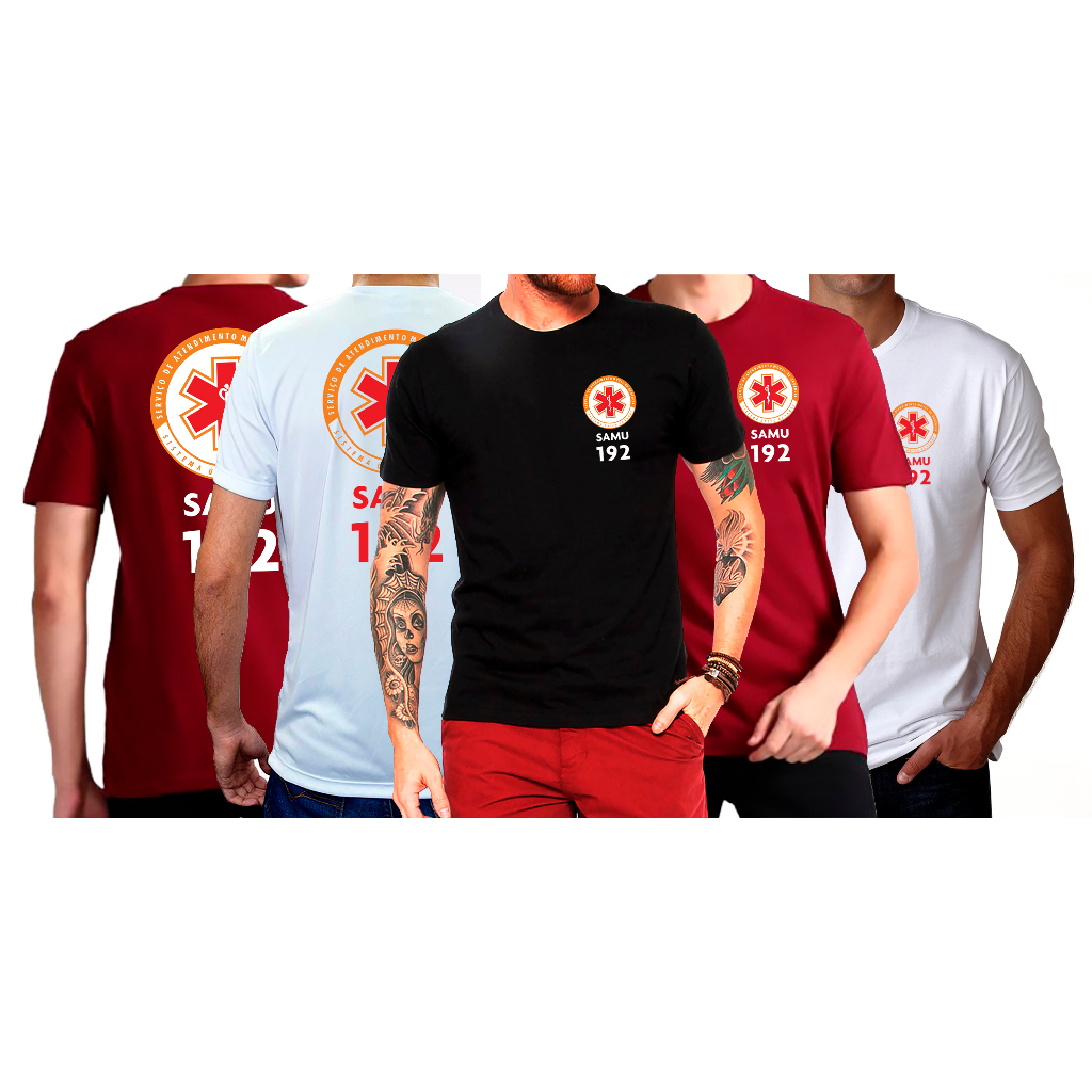 Kit Com 5 Camisetas Samu 192 Samuzeiros 100% Algodão | Shopee Brasil