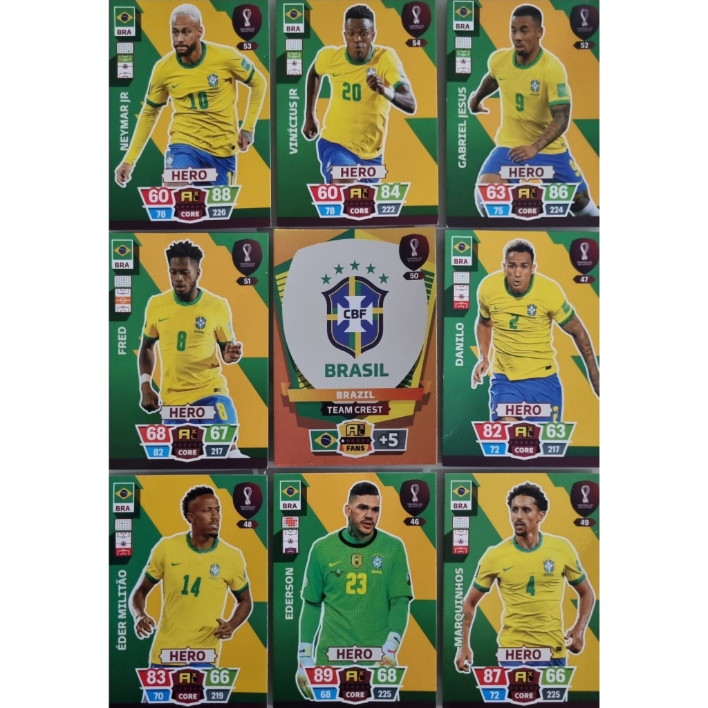 Cards Adrenalyn XL - Copa do Mundo 2022 - 9 Cards da Seleção Brasileira ...