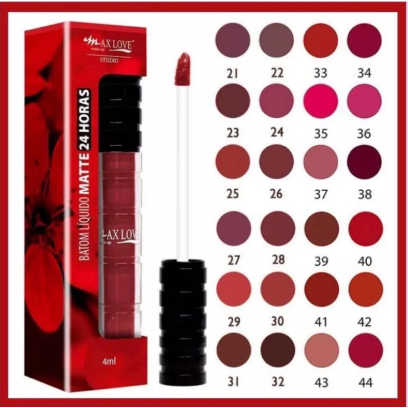 Batom Líquido 24 Horas Max Love | Shopee Brasil