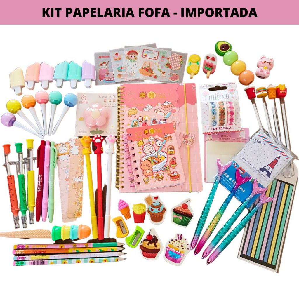 KIT PAPELARIA FOFA - Tamanho P M G | Shopee Brasil