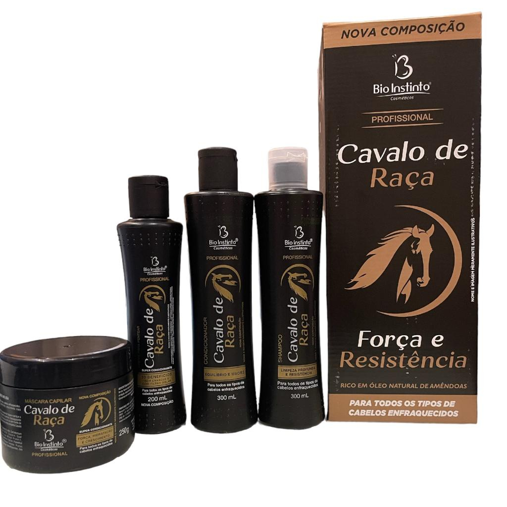 Kit Capilar Cavalo de Raça - 4 Itens - Shampoo, Condic., Creme e ...