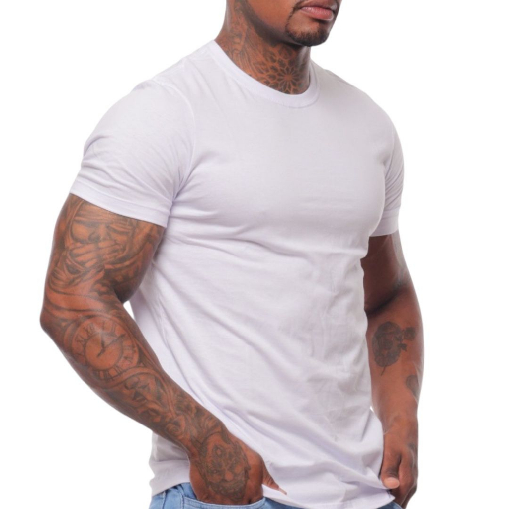 Camiseta Masculina Camisa Lisa Slim Fit Básica | Shopee Brasil