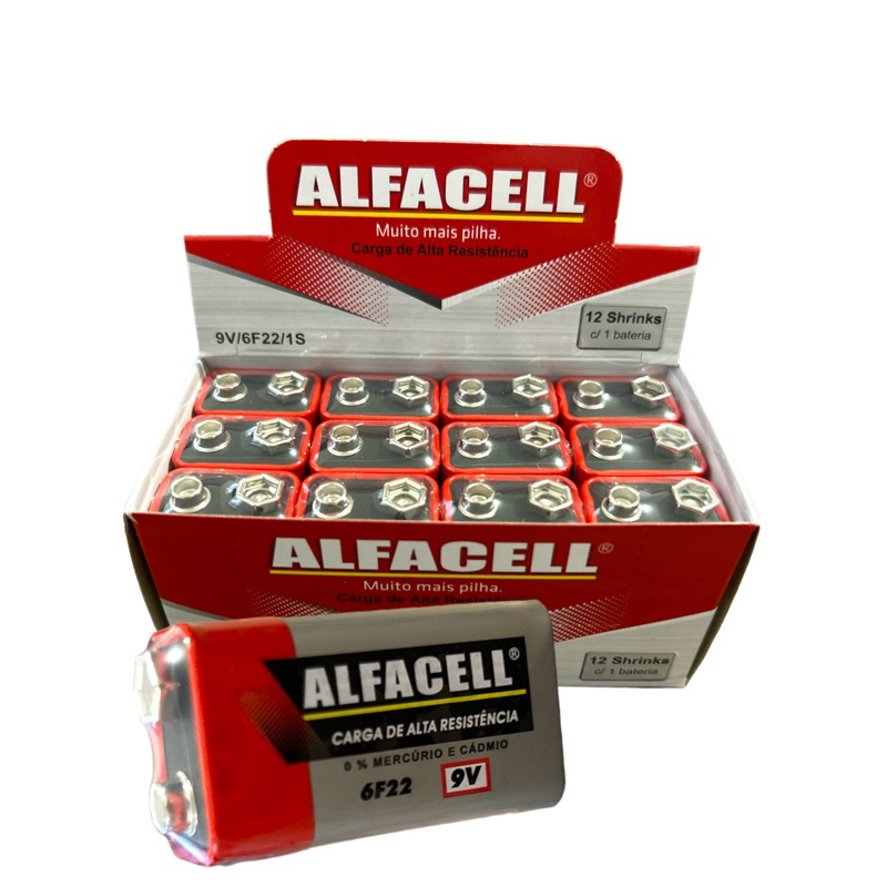 Bateria Pilha 9V Volts Quadrada Violao Microfone Arduino Sensor Alarme ...