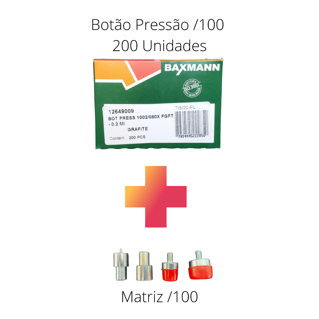 Kit Matriz + Botão De Pressão /80 e /100 (200 Unidades) | Shopee Brasil