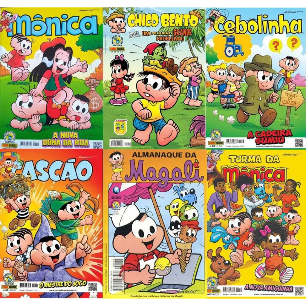 Turma Da Monica Kit Com 2457 Ou 10 Histórias Em Quadrinhos Gibis E Almanaques Faz A Boa