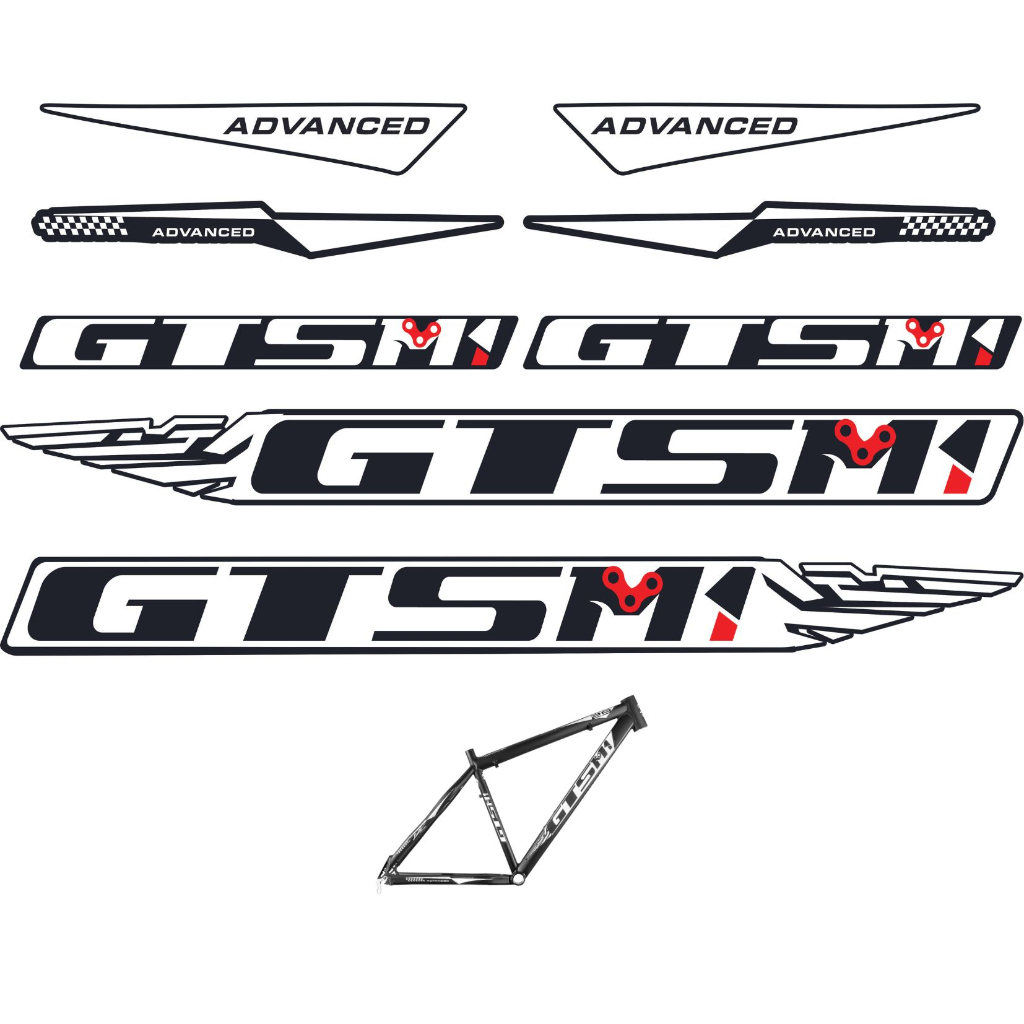 KIT 8 Adesivo GTS M1 Quadro Mountain Bike Bicicleta decalque | Shopee ...