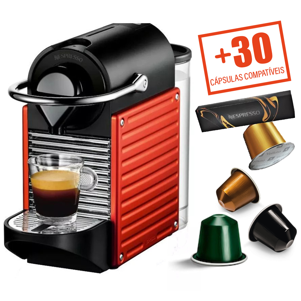 Cafeteira Nespresso Pixie D61 + 30 Cápsulas | Vermelha 220v | Shopee Brasil
