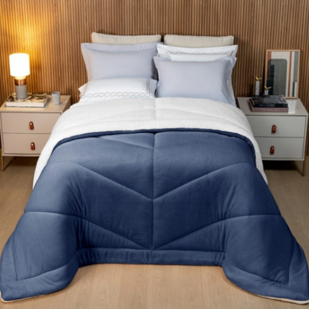 Edredom Coberdrom Casal com Sherpa Lavive 2,20m X 2,40m | Shopee Brasil