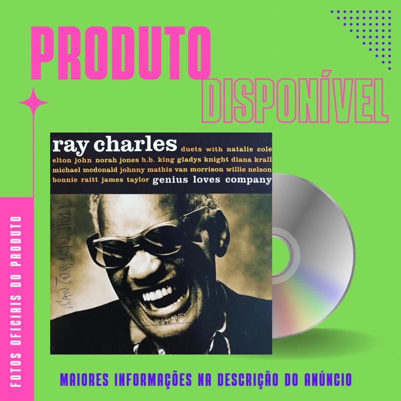 CD RAY CHARLES - GENIUS LOVES COMPANY (Part. Especial: Norah Jones ...