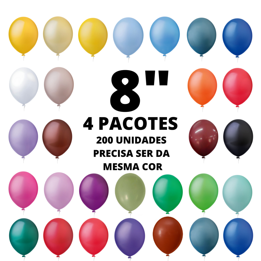 Bexiga Happy Day 8 Polegadas 50 Unidades c/ 4 pacotes | Shopee Brasil