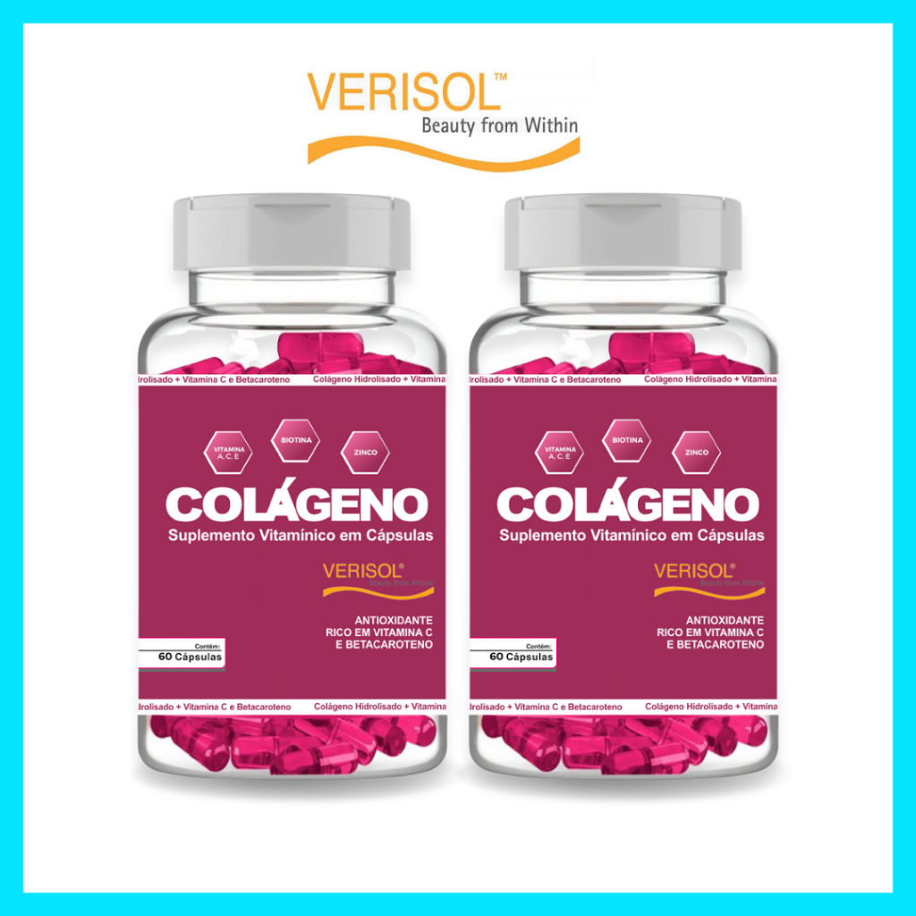 Colágeno Verisol - Cabelos - Unhas- Pele e Articulações 2 Potes -120 ...